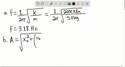 SOLVED: A 5.0 kg block hangs from a spring with spring constant 2000 N / m . The block is pulled ...