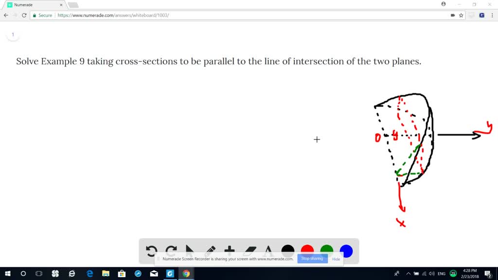 ⏩SOLVED:Solve Example 9 taking cross-sections to be parallel to the ...