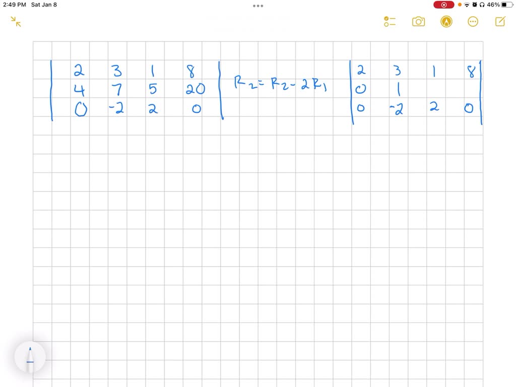 Solvedreduce This System To Upper Triangular Form By Two Row Operations Begin Array R 2 X3 0418