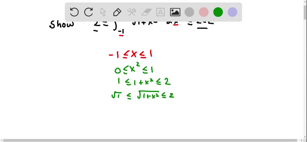 SOLVED:Use the properties of integrals to verify the inequality without ...