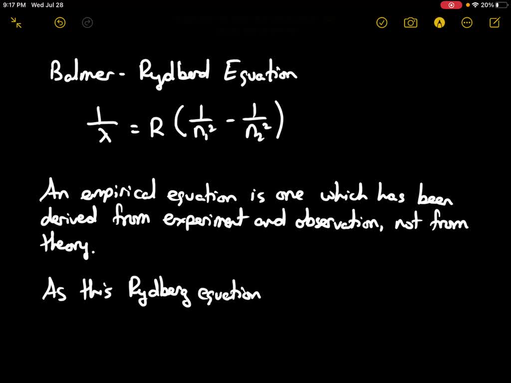 SOLVED:What is the Balmer-Rydberg equation? Why is it called an ...
