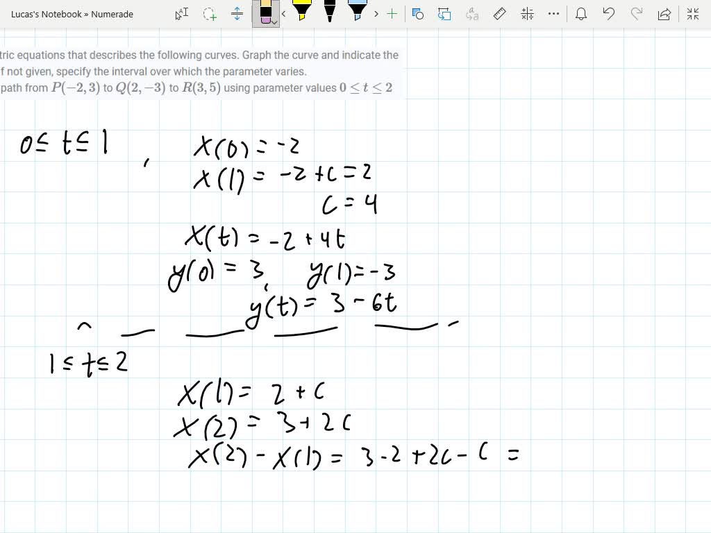 SOLVED:Give a set of parametric equations that describes the following curves. Graph the curve ...
