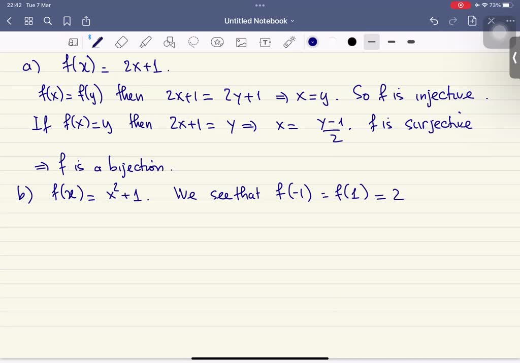Solved Determine Whether Each Of These Functions Is A Bijection From π To π A F X 2 X 1 B F