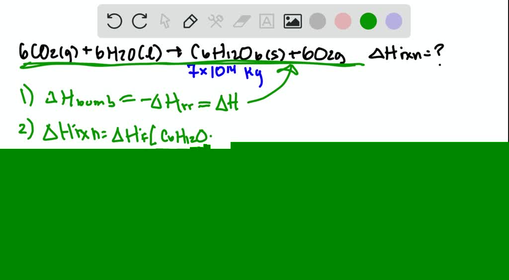 Consider the formation of glucose from carbon dioxide and water, that ...