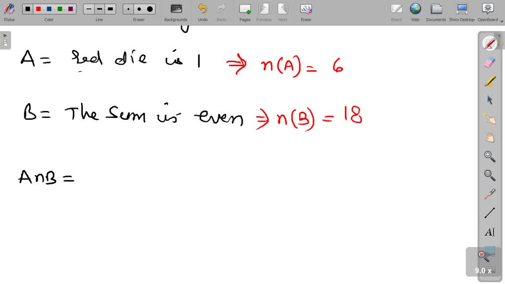 SOLVED:Two dice (one red and one green) are rolled, and the numbers that face up are observed ...