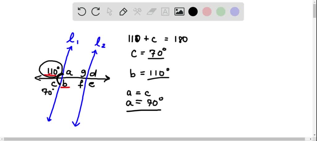 Solved Determine The Measures Of Angles A G Assume That Lines L1 And