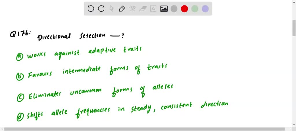 SOLVED:Directional selection (a) Works against adaptive traits (b ...