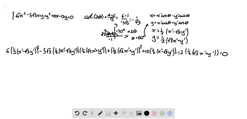 Solved For The Following Exercises Determine The Angle Of Rotation In Order To Eliminate The Xy