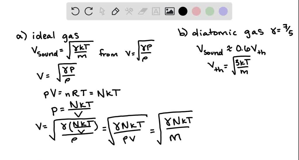 SOLVED:(a) Show that, for an ideal gas, the speed of sound given by ...
