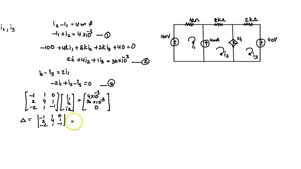SOLVED: Determine the mesh currents for the network of Fig. 18.69 ... SOLVED: Determine the mesh currents for the network of Fig. 18.69 ...