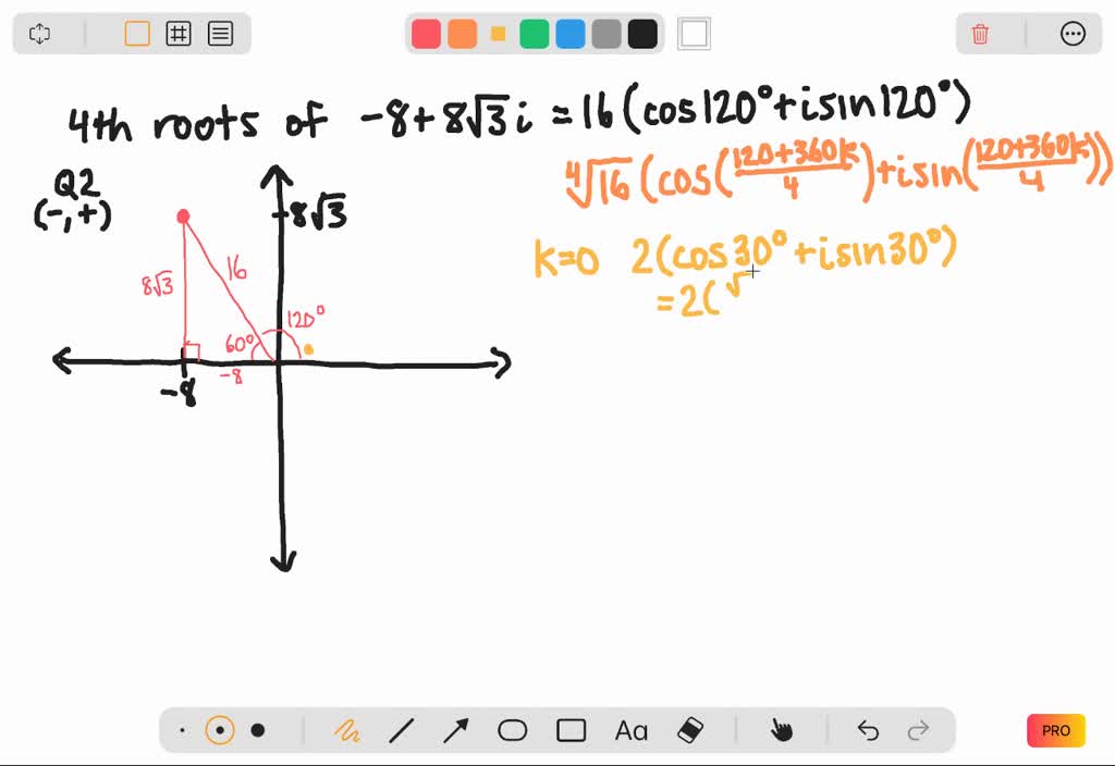 SOLVED:Find the four fourth roots of -8+8 √(3) i