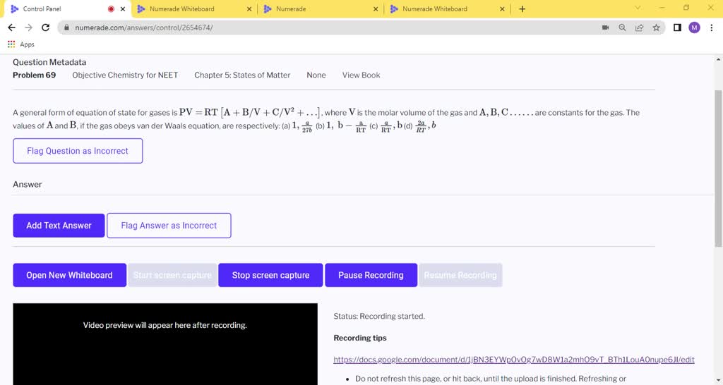 (a) State Van der Waals' equation of state for a real gas. (b) Give a ...