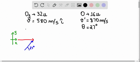 SOLVED:A 32 -u oxygen molecule (O2) moving in the +x -direction at 580 ...