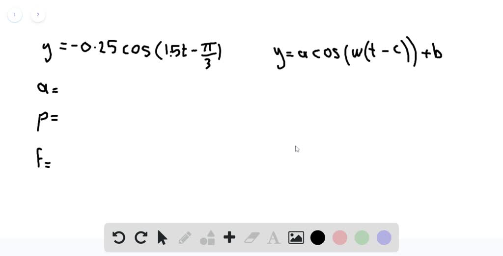 SOLVED:5-12= Simple Harmonic Motion The given function models the displacement of an object ...