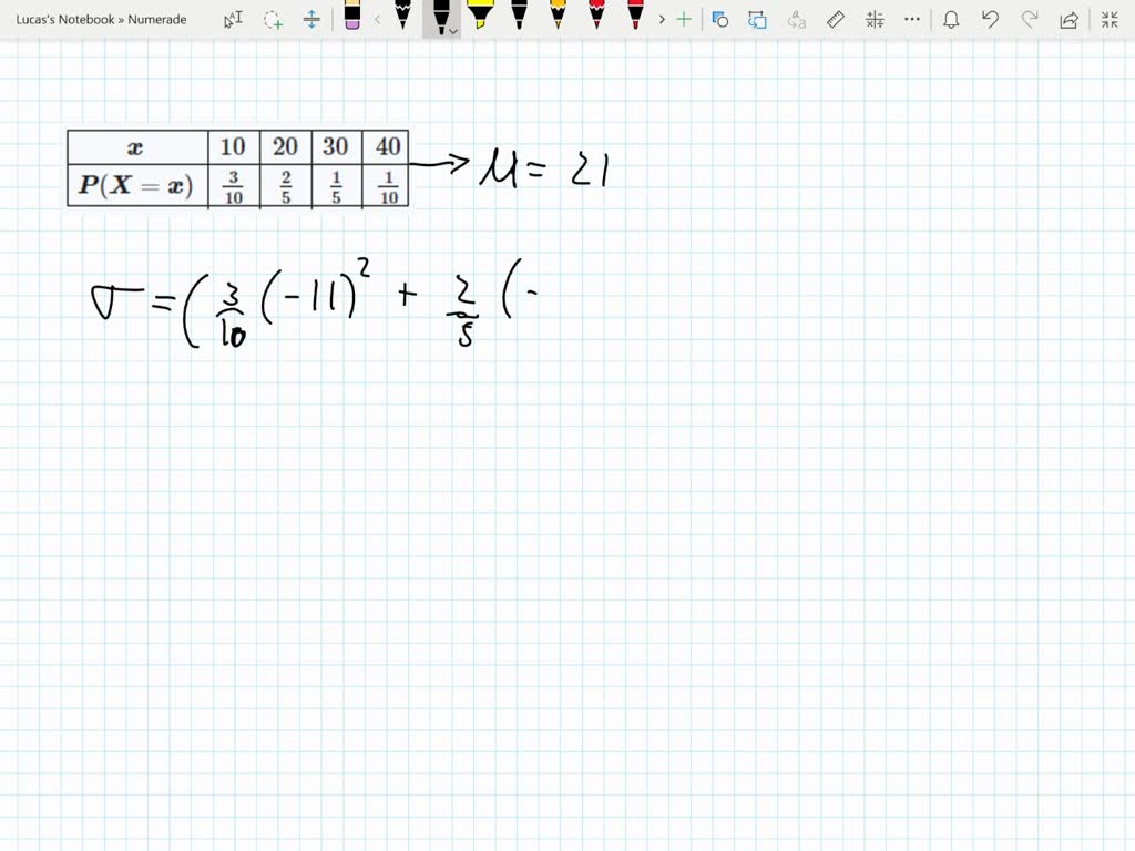 SOLVED:Calculate the standard deviation of X for each probability distribution. (You calculated ...