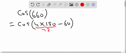 SOLVED:Find the exact value of the trigonometric function. cos660^∘