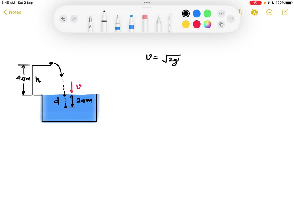 A person jumps off a diving board 4.0 m above the water's surface into ...