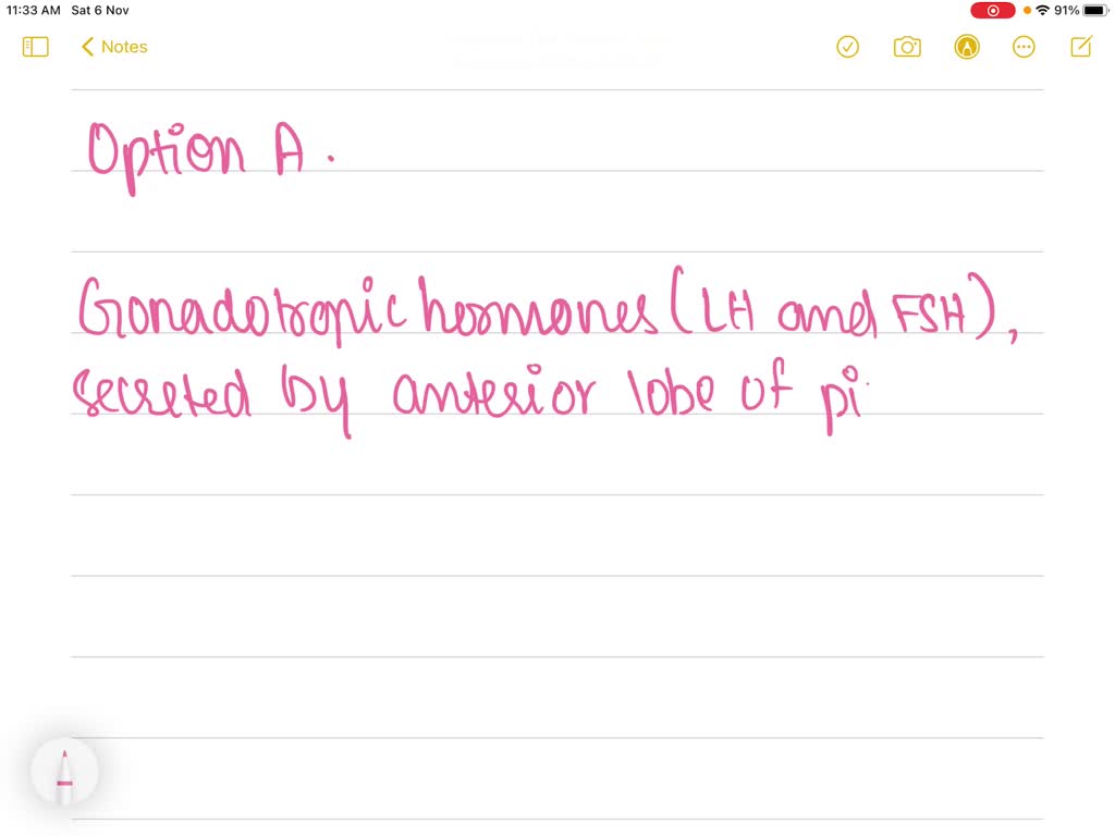 SOLVED:The gonadotropic hormones are secreted by (a) anterior lobe of ...