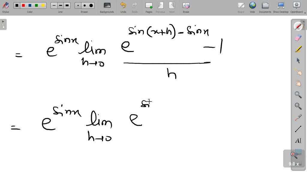 Find the derivative of y=f(x)=e^sinx, using first principle. | Numerade