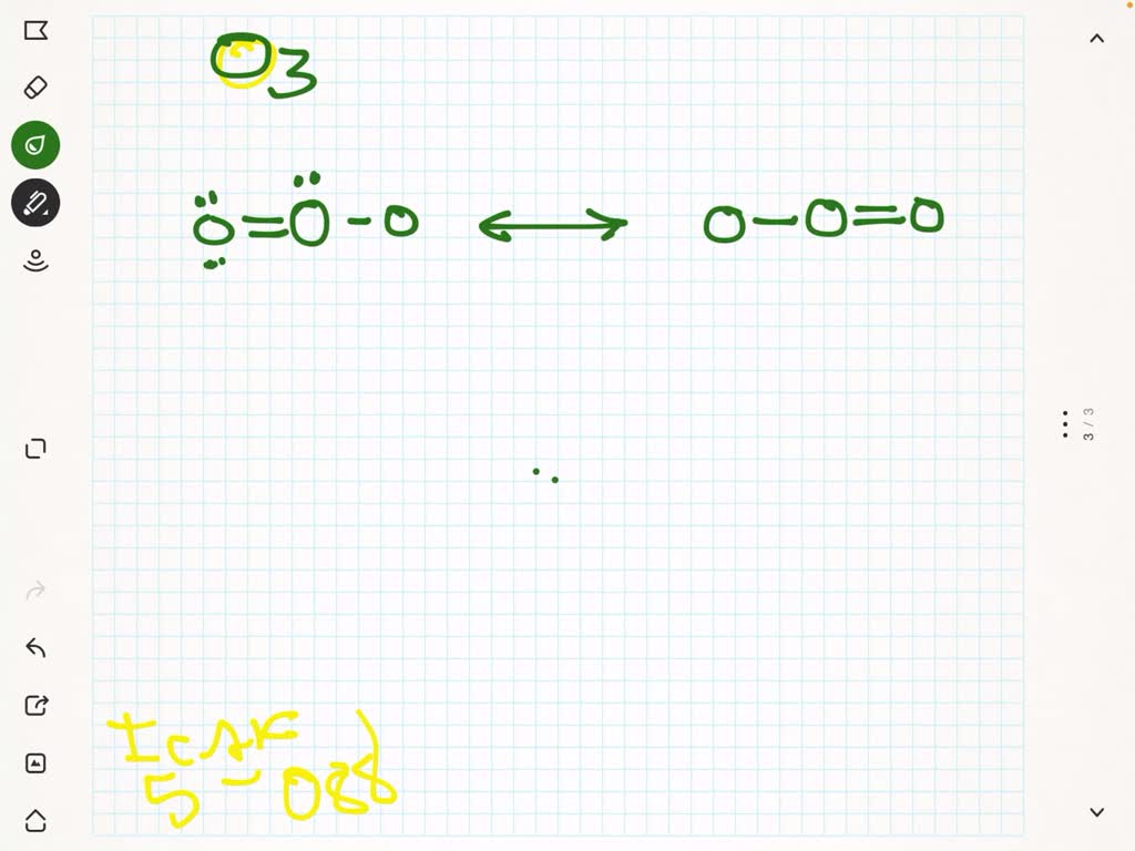 SOLVED:Draw a dot diagram for the molecule O3, ozone, the molecule in ...
