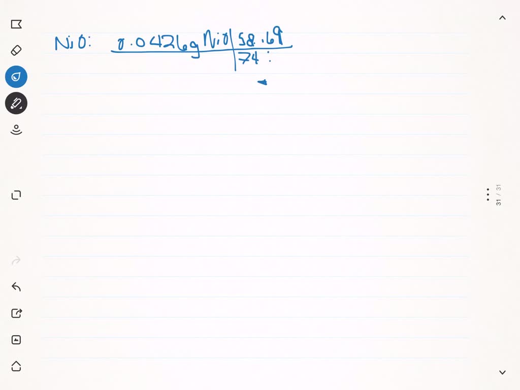 Nickel forms a compound with carbon monoxide, Nix(CO)γ. To determine ...