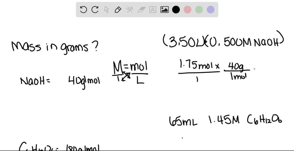SOLVED:What mass in grams of solute is needed to prepare (a) 3.50 L of 0.500 M NaOH and (b) 65.0 ...