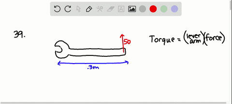 SOLVED:Torque = lever arm \times force Calculate the torque produced by ...