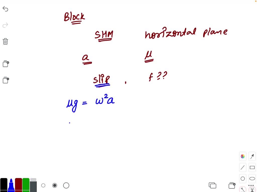 A block of mass m rests on a platform. The platform is given up and down SHM with an amplitude d ...