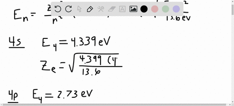SOLVED:The energies of the 4s, 4p, and 4d states of potassium are given ...