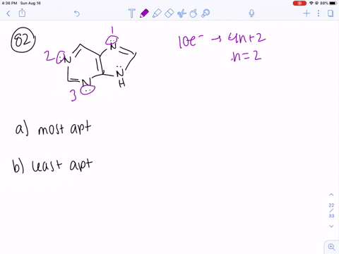 SOLVED:Show which of the nitrogen atoms in purine are basic, and which ...