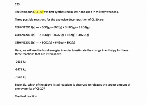 SOLVED:The compound hexaazaisowurtzitane is one of the highestenergy ...