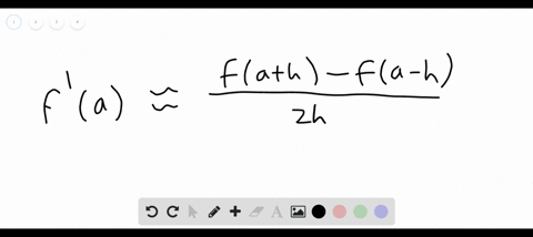 SOLVED:In Exercises 65-71, estimate derivatives using the symmetric ...