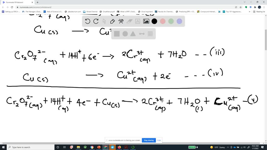 SOLVED:Consider the unbalanced redox reaction: Cr2 O7^2-(a q)+Cu(s) Cr ...