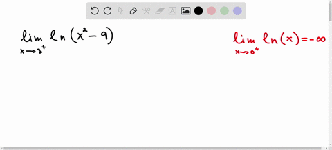 ⏩SOLVED:Calculate each limit in Exercises. limx →3^+ ln(x^2-9) | Numerade