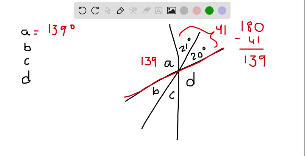 SOLVED:Find the measure of angles a, b, c, and d. (FIGURE CAN'T COPY)