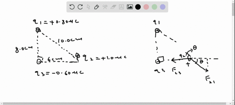 SOLVED: Three point charges are fixed in place in a right triangle. What is the electric force ...