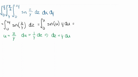 SOLVED:Find each iterated triple integral. ∫0^π/ 2 ∫y^π/ 2 ∫0^x y sin(z)/(y) d z d x d y