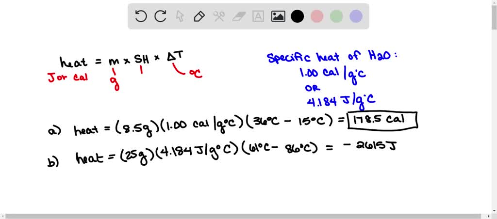 SOLVED: Use the heat equation to calculate the energy for each of the ...