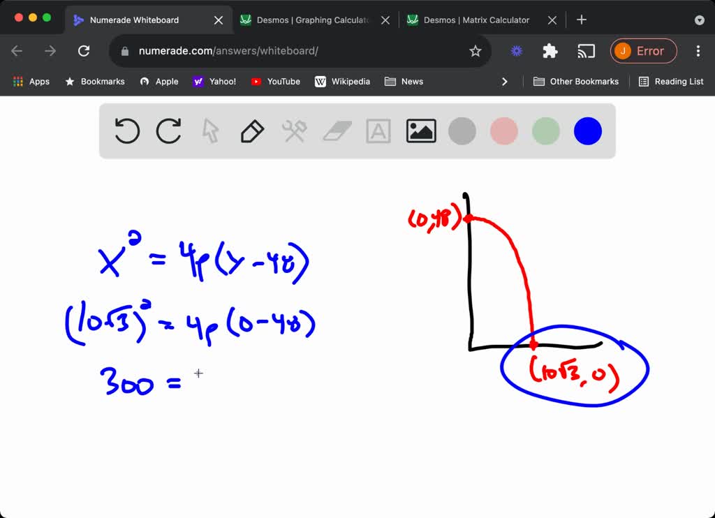 Water is flowing from a horizontal pipe 48 feet above the ground. The ...