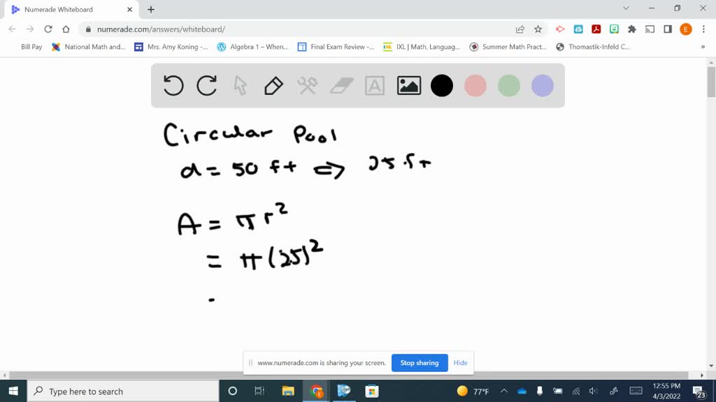 SOLVED:Use appropriate geometry formulas. Find the area of a circular ...