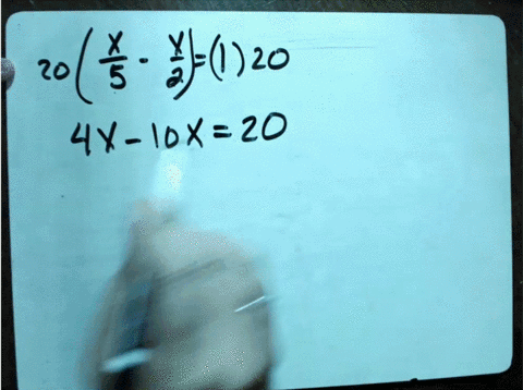 ⏩SOLVED:Suppose that you solve (x)/(5)-(x)/(2)=1 by multiplying both ...