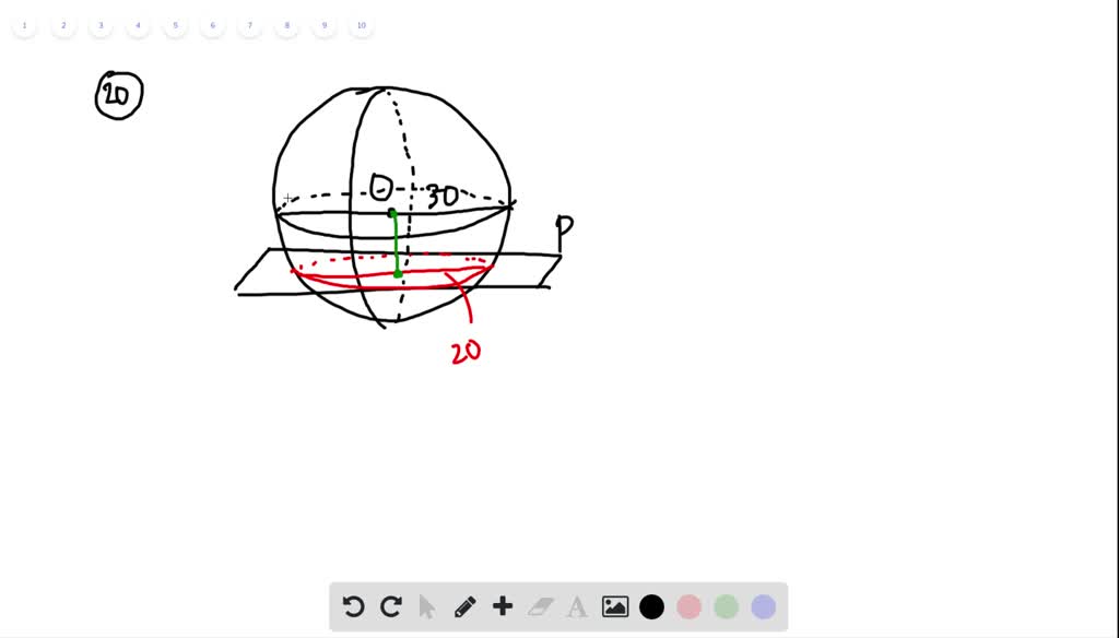 SOLVED:A plane P cuts sphere O in a circle that has diameter 20 . If ...