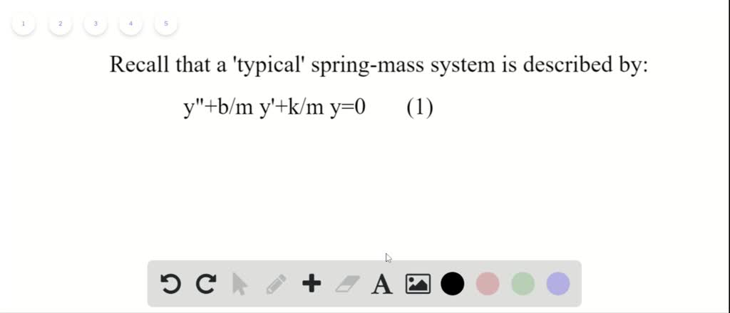 SOLVED:Use the mass-spring analogy to explain the qualitative nature of ...