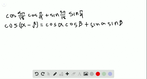 SOLVED:Use the formula for the cosine of the difference of two angles ...