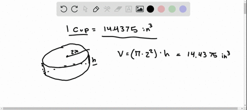SOLVED:Find the volume of each composite figure. One cup is equal to 14 ...