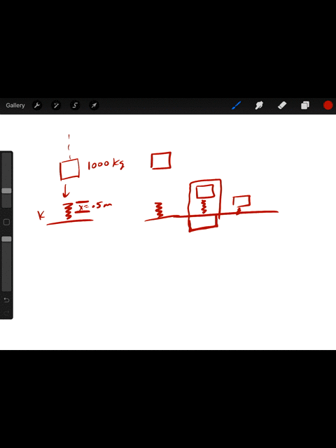 A 1000 kg safe is 2.0 m above a heavy-duty spring when the rope holding ...