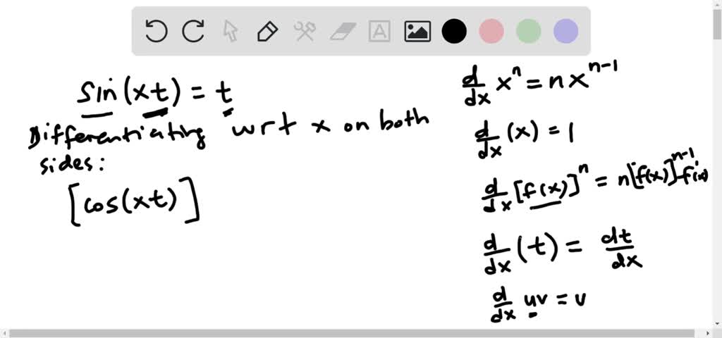 SOLVED:Calculate the derivative with respect to x of the other variable ...