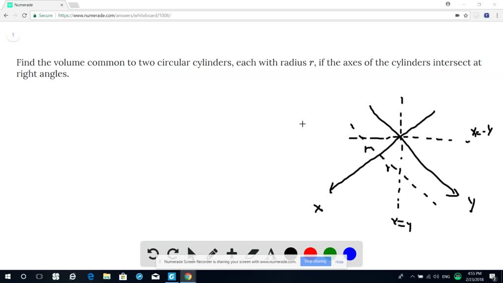 SOLVED:Find the volume common to two circular cylinders, each with ...