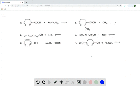 SOLVED: Draw the products of each acid-base reaction, and using the pKa table in Appendix A ...