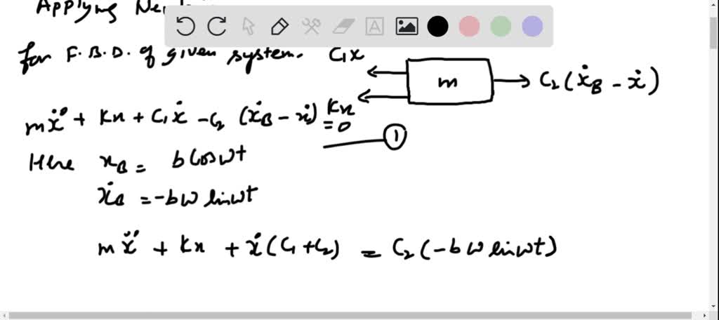 Attachment B is given a horizontal motion xB= b cosωt . Derive the equation of motion for the ...